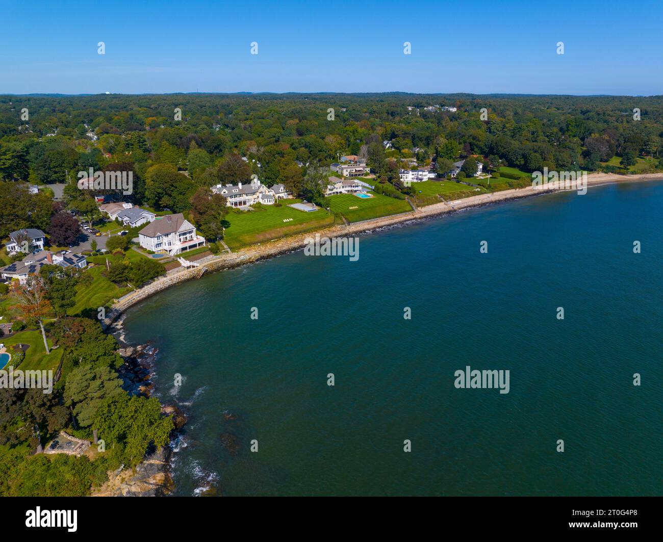 Patch Beach and Brackenbury Beach aerial view at Beverly Cove with ...