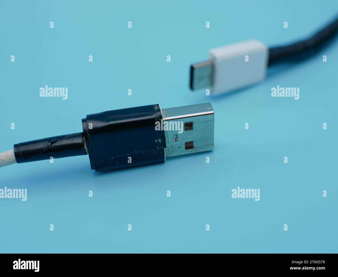 used USB cable and type C cable Stock Photo - Alamy