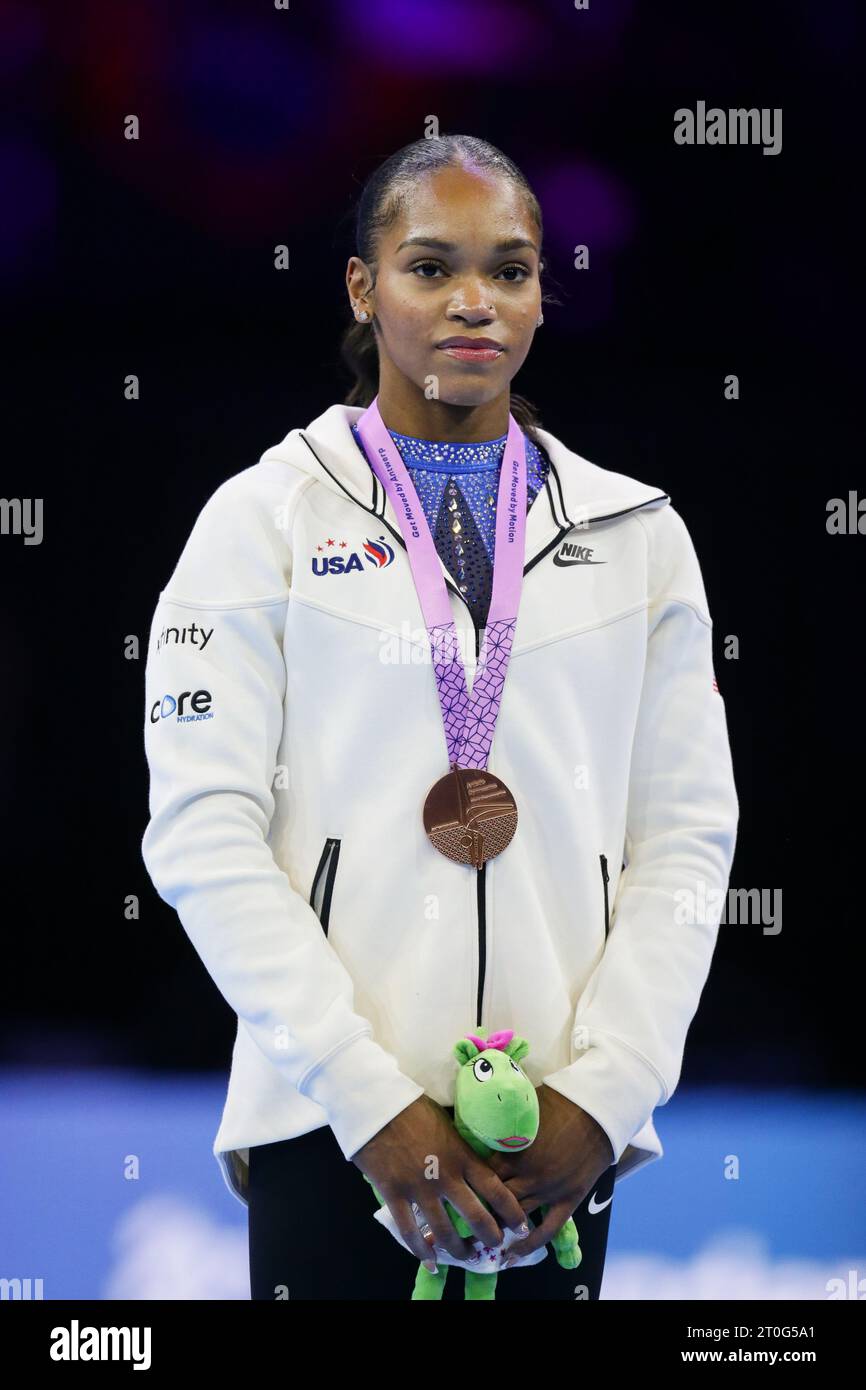 Antwerp, Belgium. 6th Oct, 2023. Bronze medalist Shilese Jones of the ...