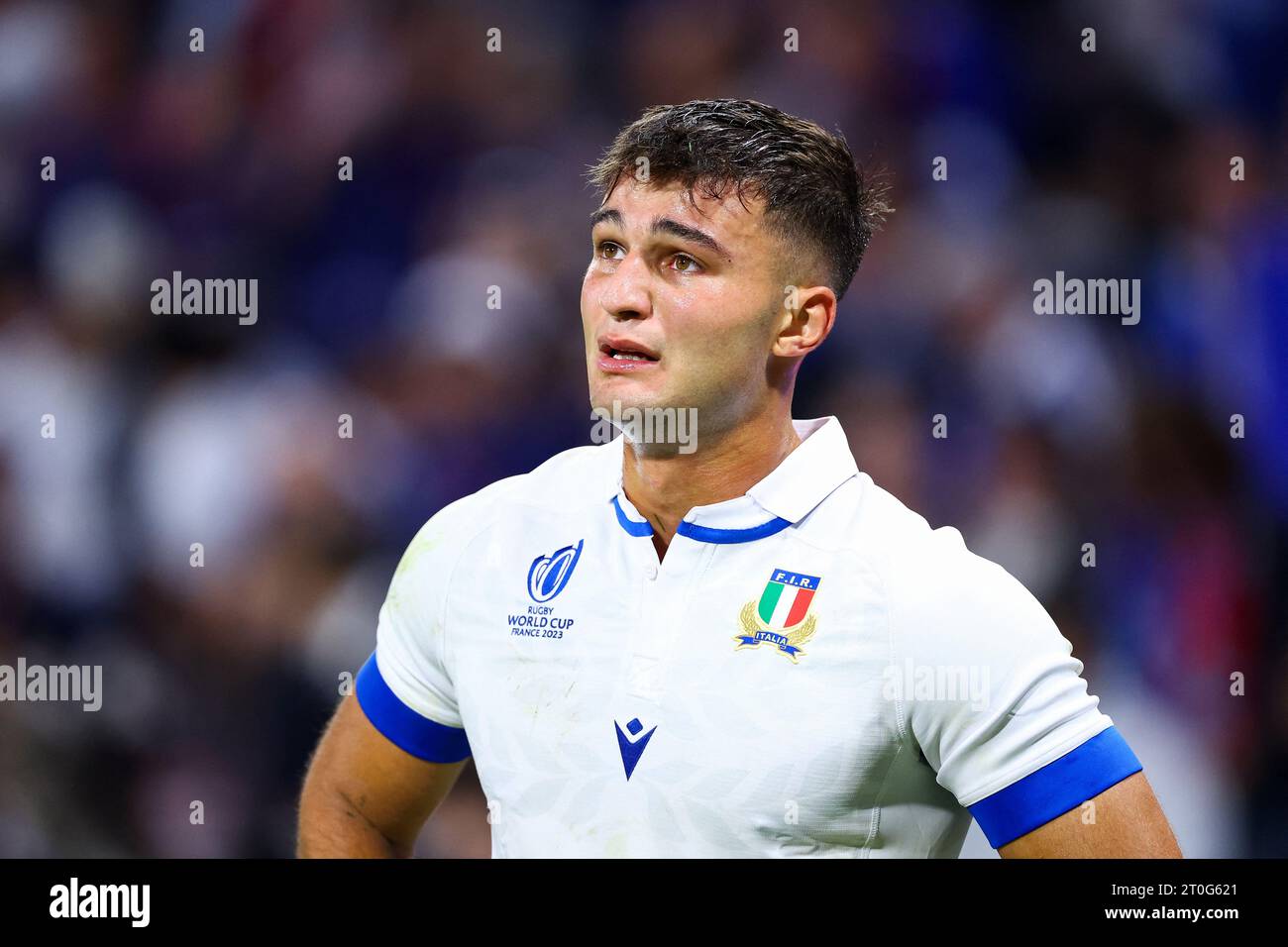 Lorenzo Pani #23 of Italy during the Rugby World Cup Pool A match ...