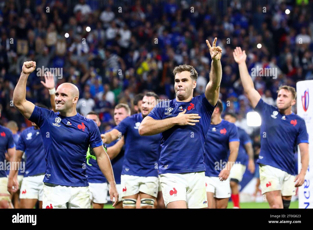 Maxime Lucu #9 of France and Damian Penaud #14 of France during the ...
