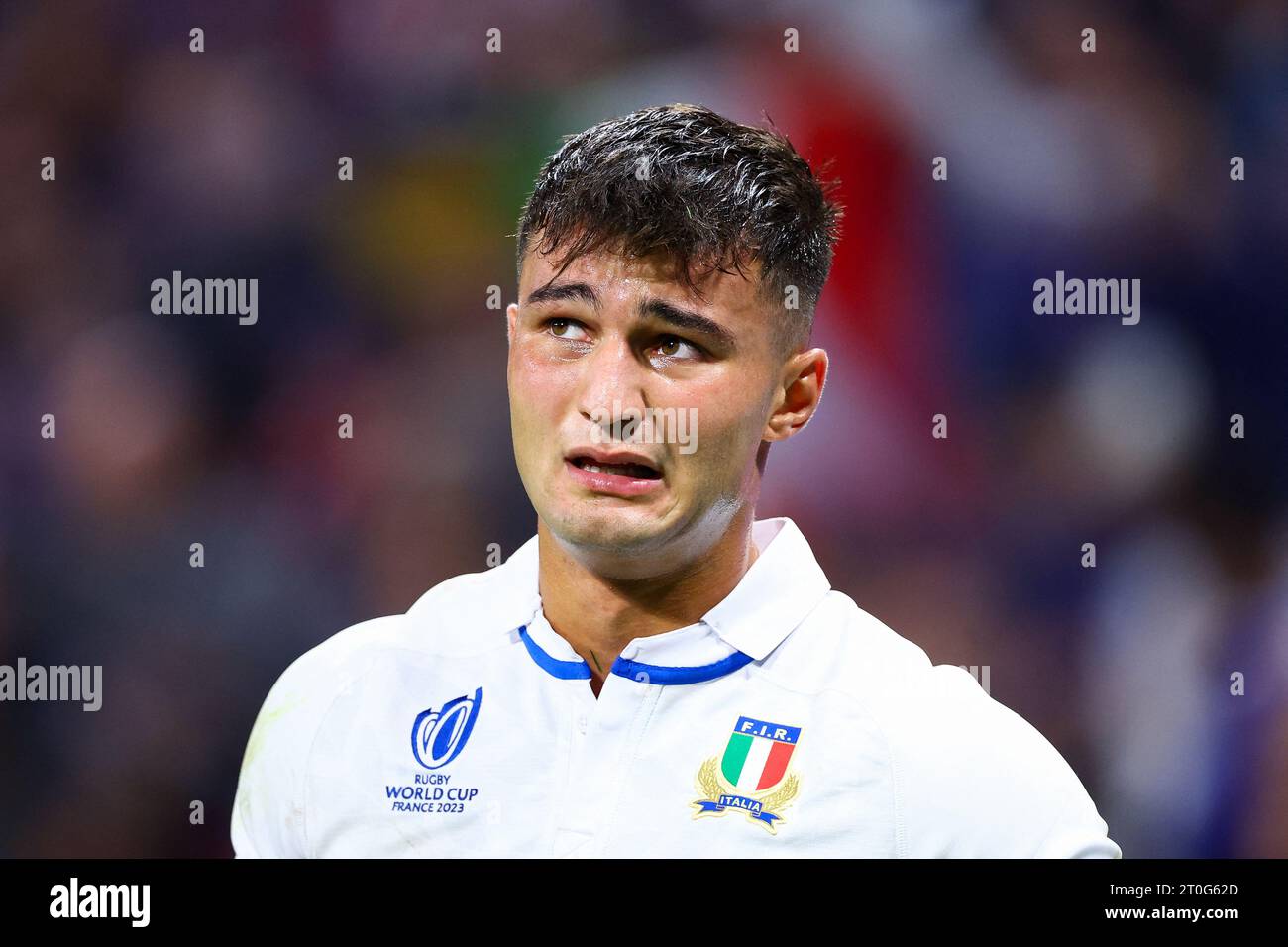 Lorenzo Pani #23 of Italy during the Rugby World Cup Pool A match ...
