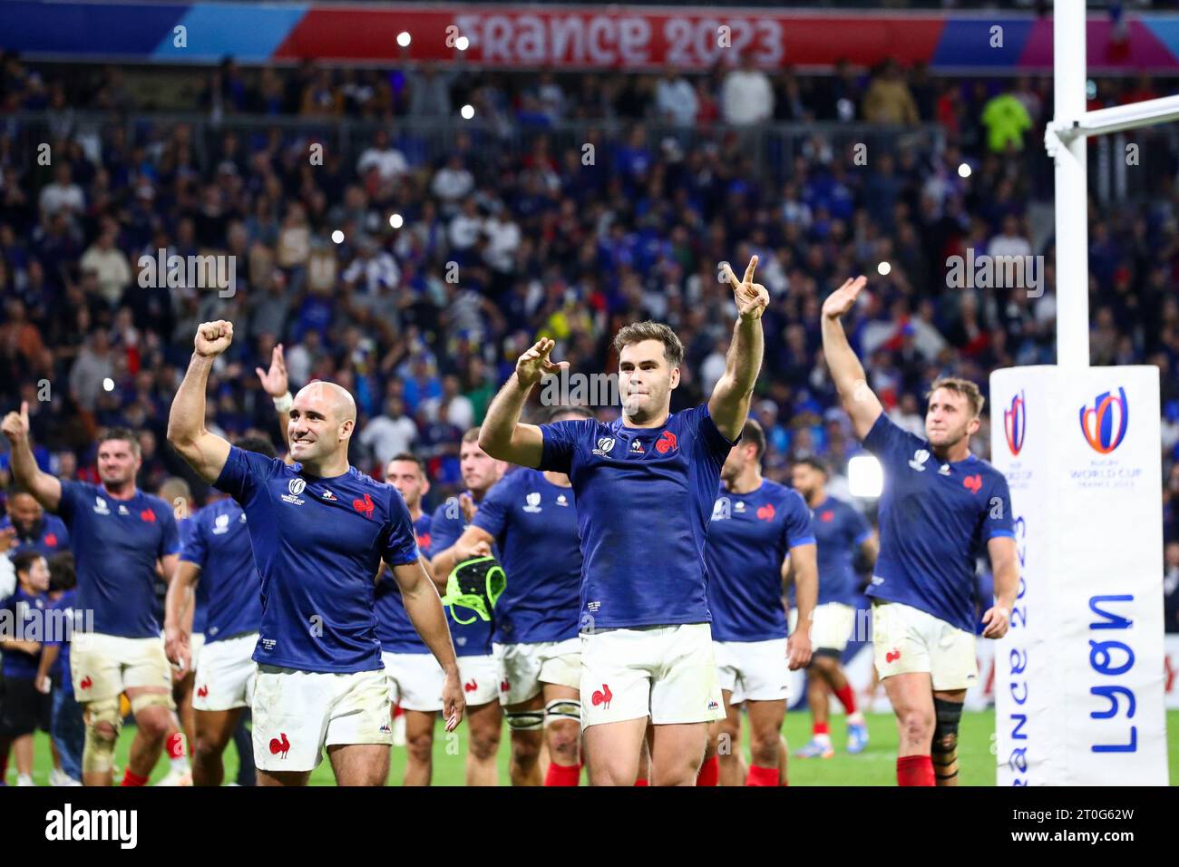Maxime Lucu #9 of France and Damian Penaud #14 of France during the ...