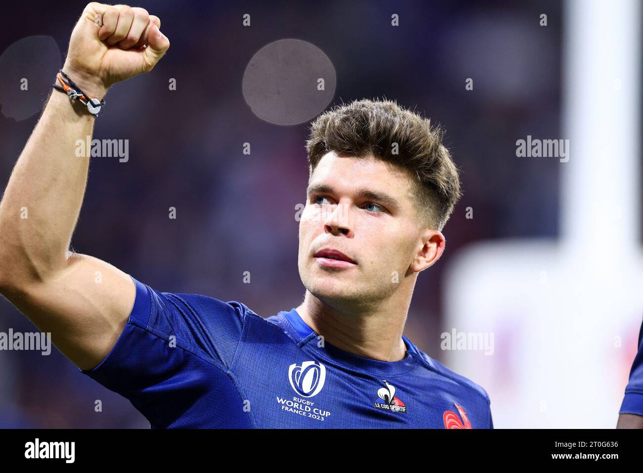Matthieu Jalibert #10 of France during the Rugby World Cup Pool A match ...