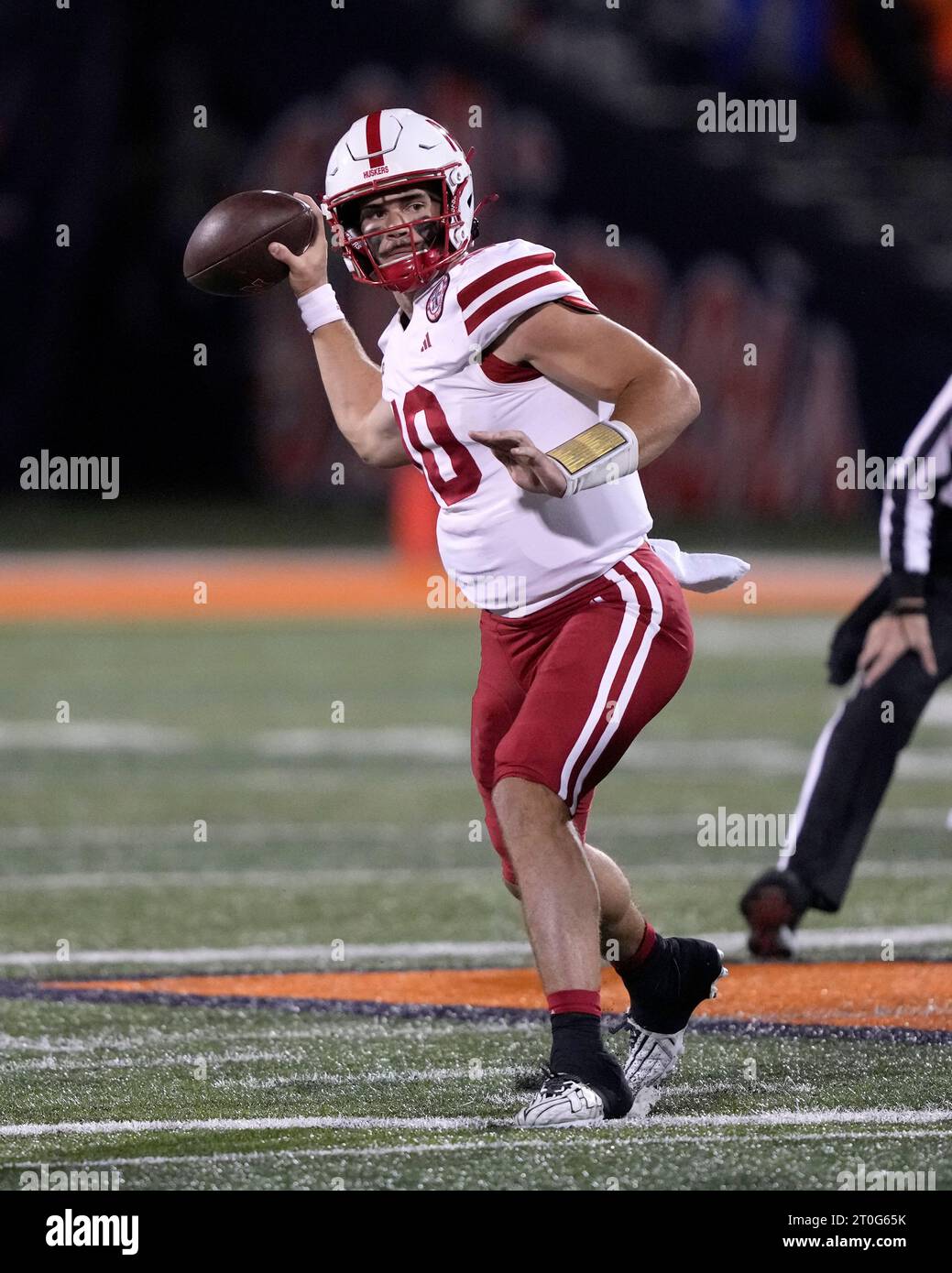 Nebraska quarterback Heinrich Haarberg begins to pass during the first ...