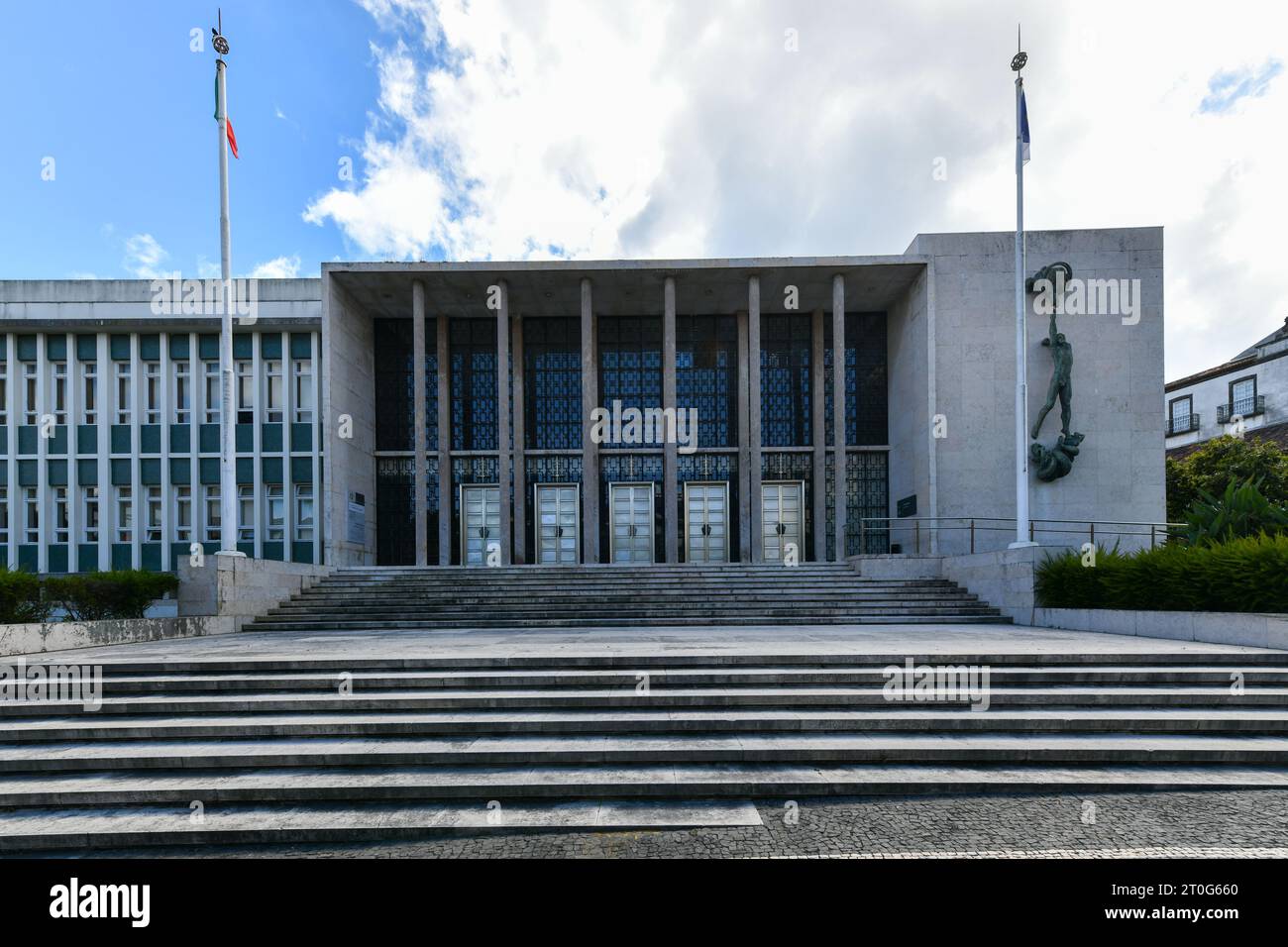 The Palace of Justice building in Ponta Delgada, Azores, Portugal Stock ...