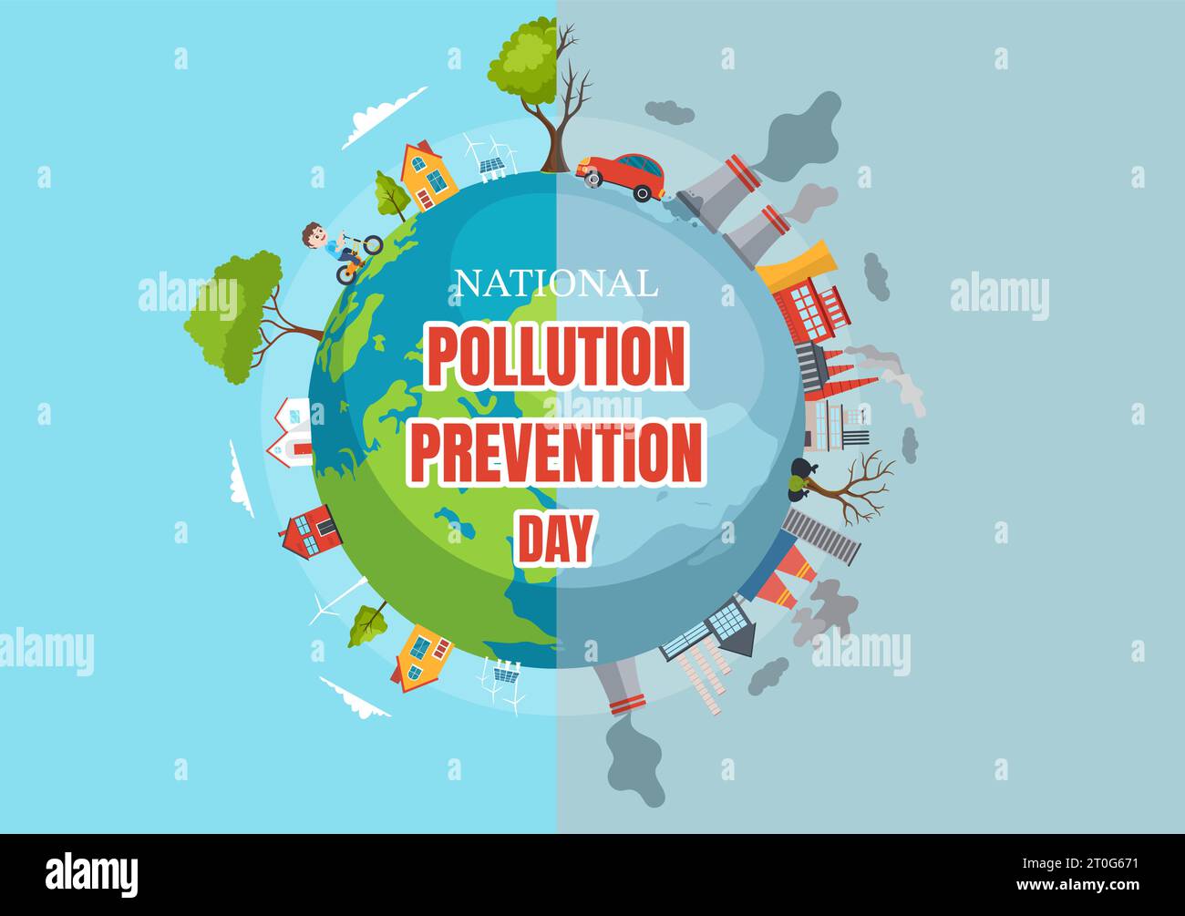 National Pollution Prevention Day Vector Illustration on 2 December for ...