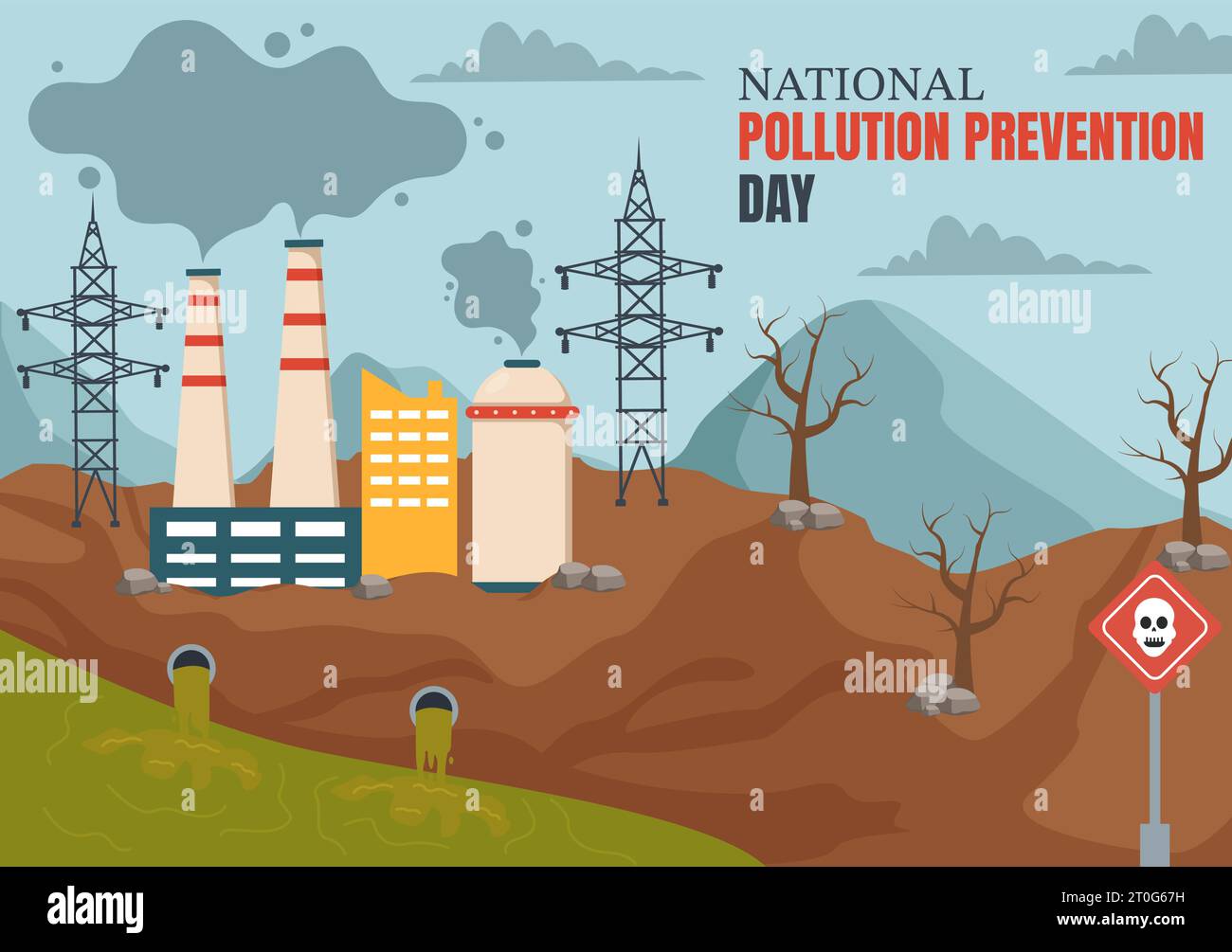 National Pollution Prevention Day Vector Illustration on 2 December for ...