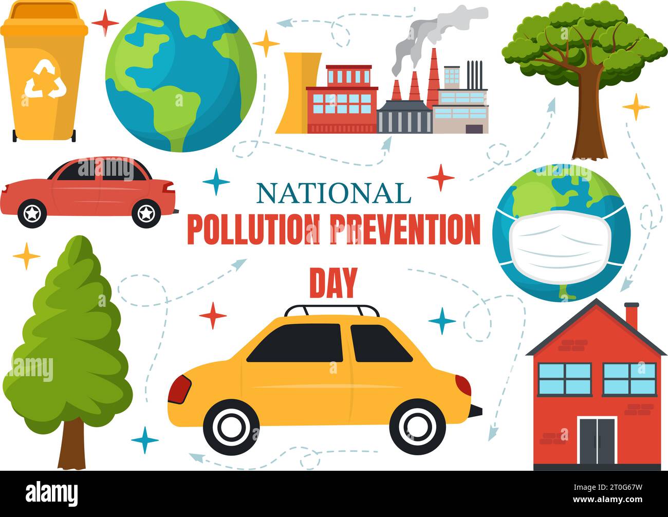 National Pollution Prevention Day Vector Illustration on 2 December for ...