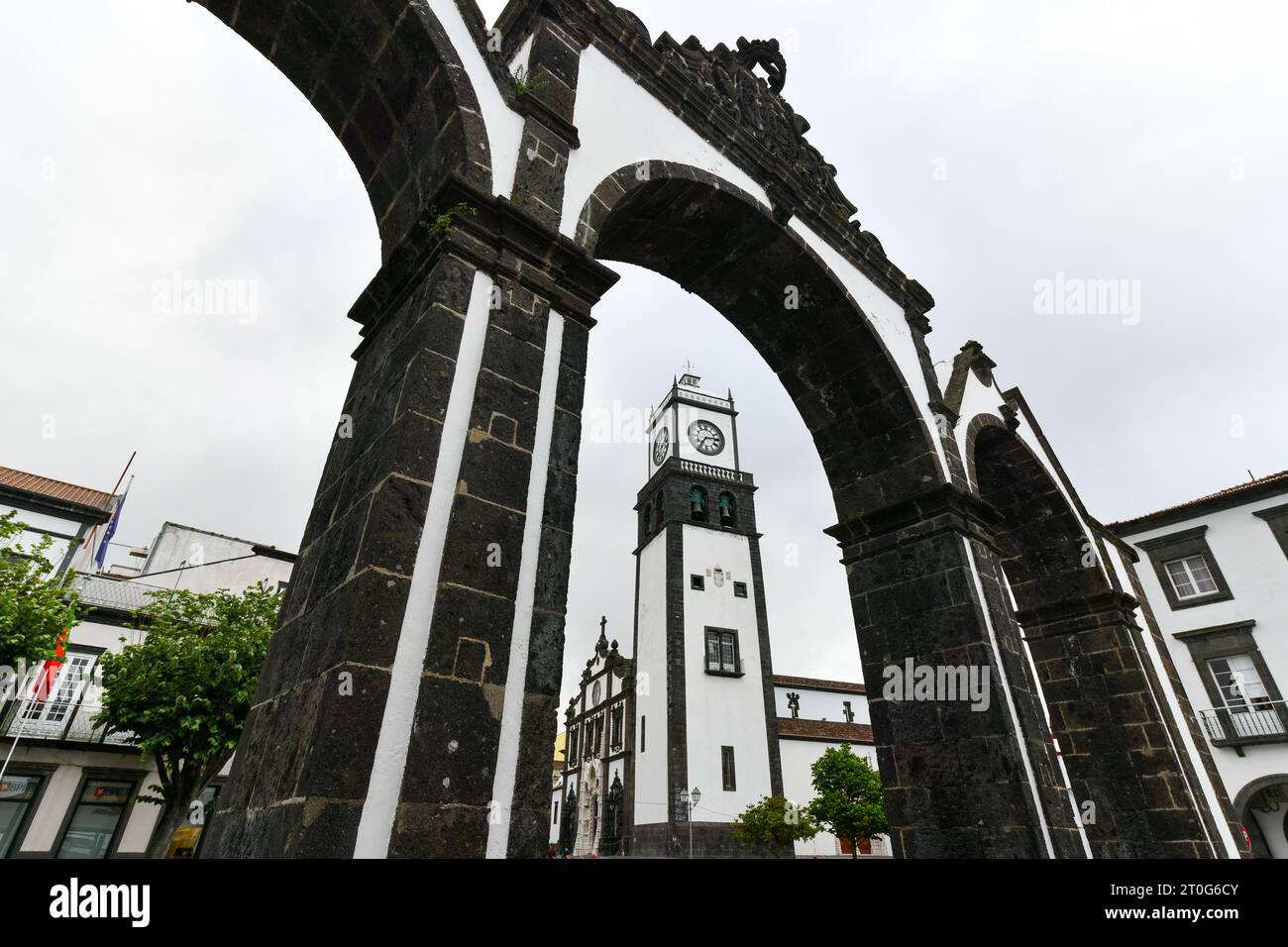 Portas da Cidade, the city symbol of Ponta Delgada in Sao Miguel Island ...