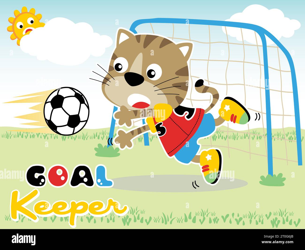 Soccer goal behind net Stock Vector Images - Alamy