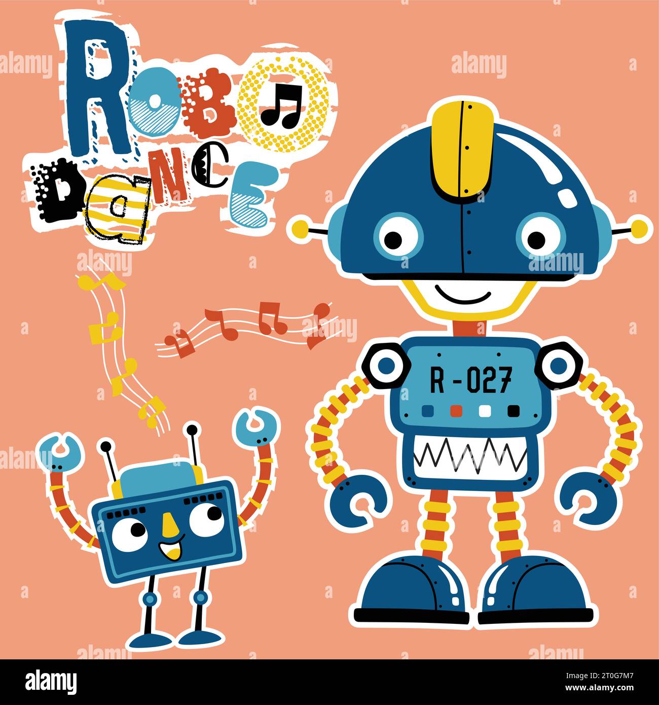 Funny robot dancing, vector cartoon illustration Stock Vector Image ...