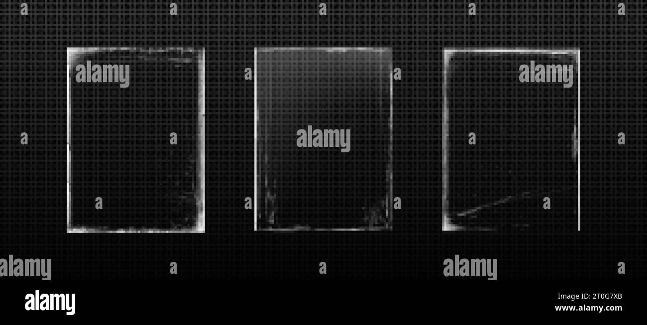 Realistic set of distressed edge photos isolated on transparent ...