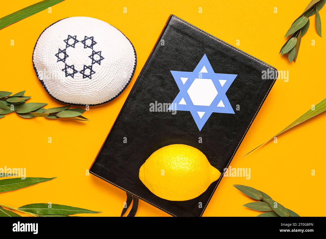 Four species (lulav, hadas, arava, etrog) as Sukkot festival symbols ...