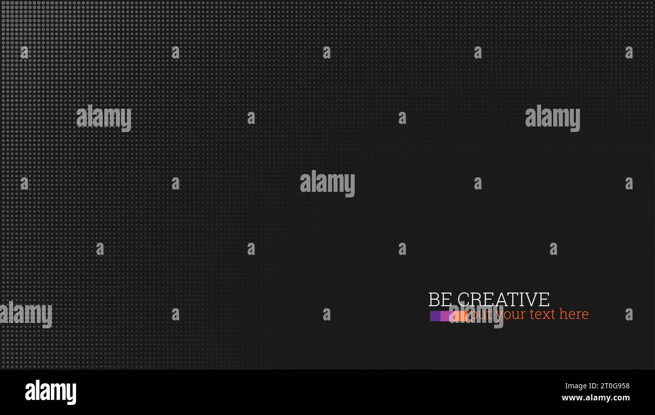 Black abstract background. Left top corner with halftone effect Stock ...