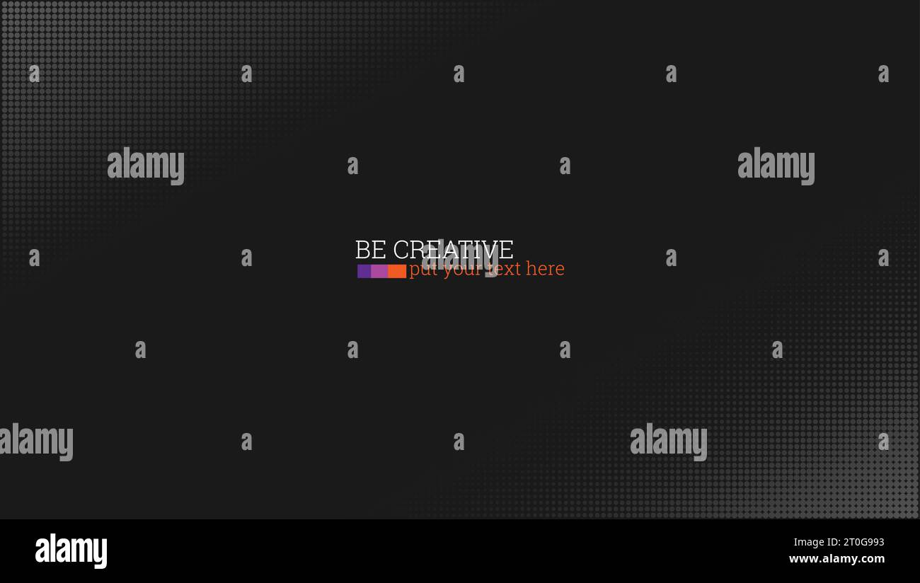 Black abstract background. Corner of banner with halftone effect Stock ...