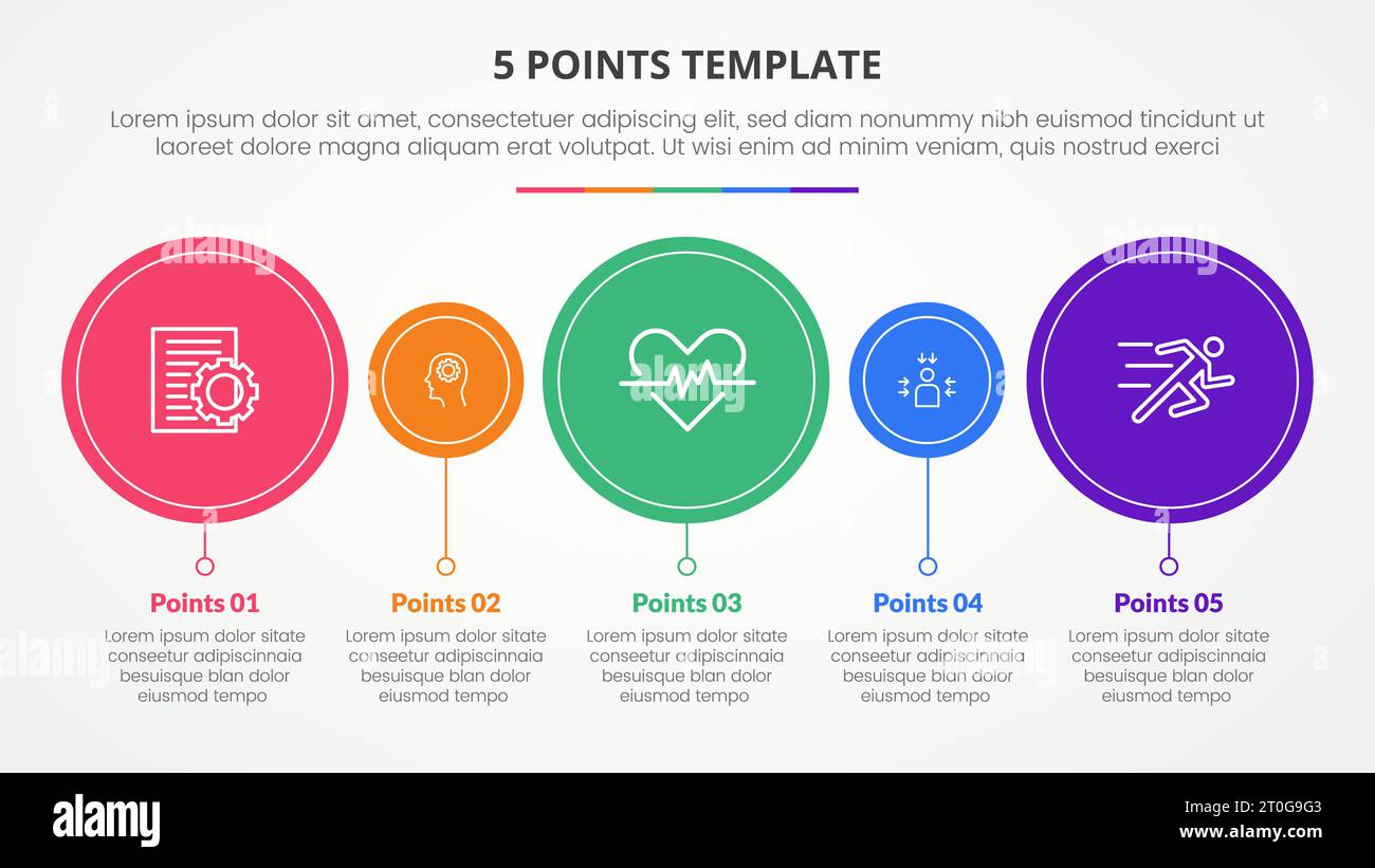 5 points stage template infographic concept for slide presentation with ...