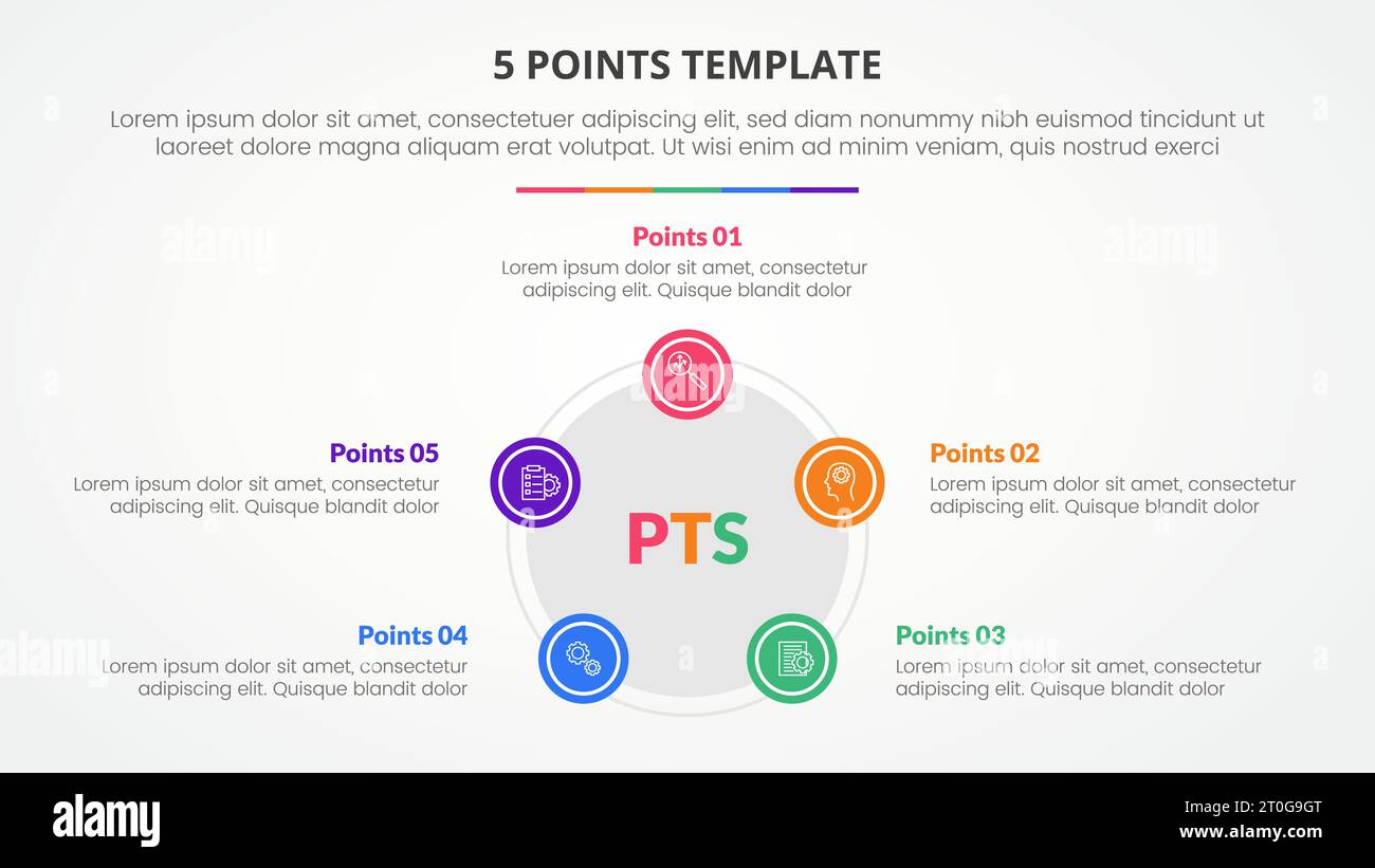 5 points stage template infographic concept for slide presentation with ...