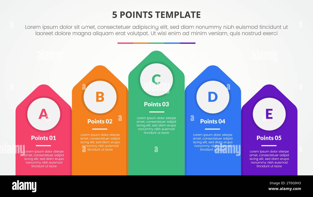 5 points stage template infographic concept for slide presentation with ...