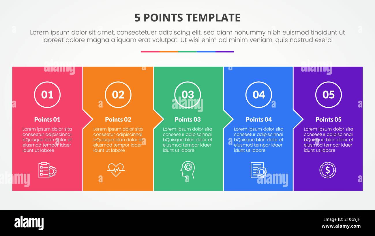 5 points stage template infographic concept for slide presentation with ...