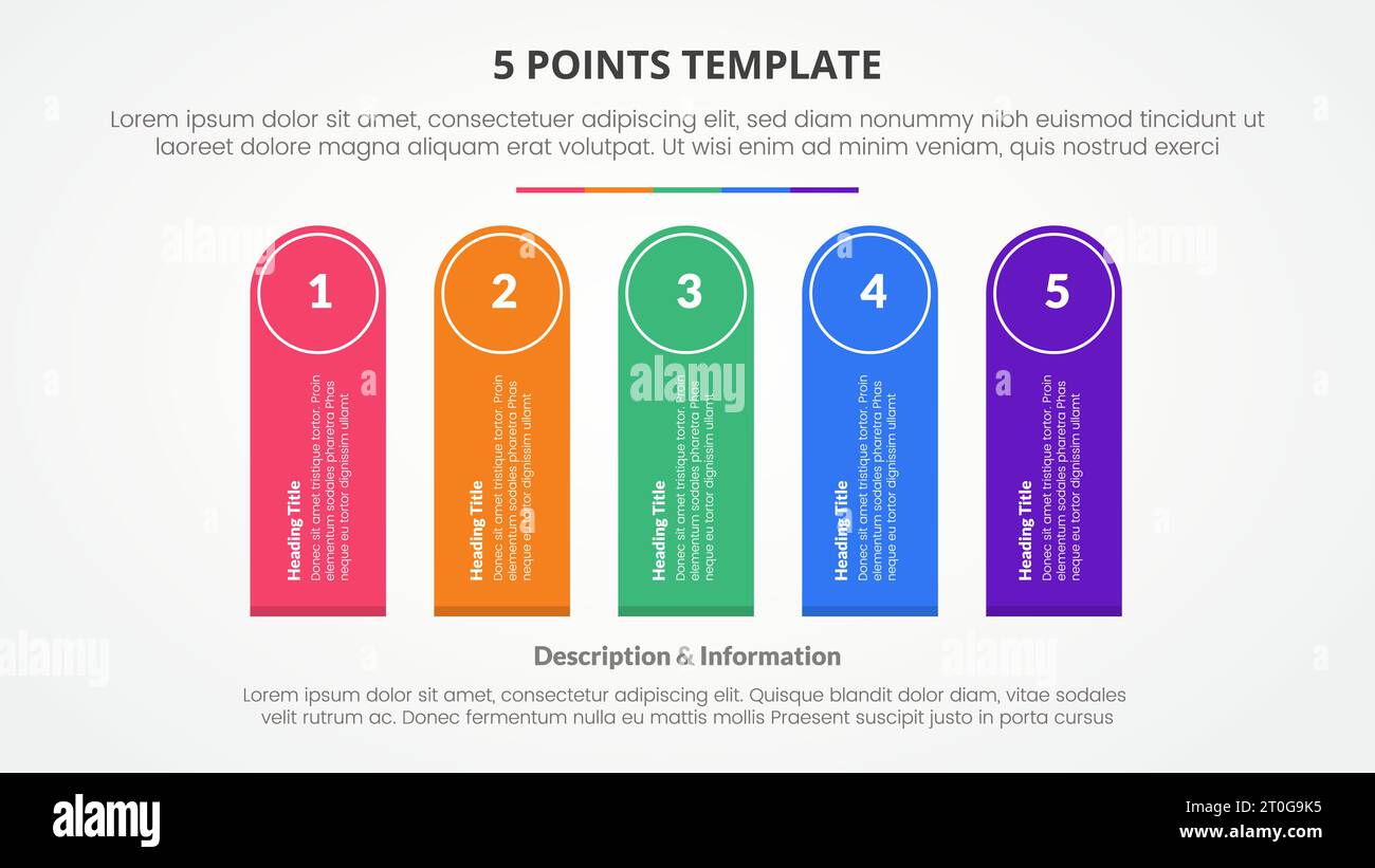 5 points stage template infographic concept for slide presentation with ...