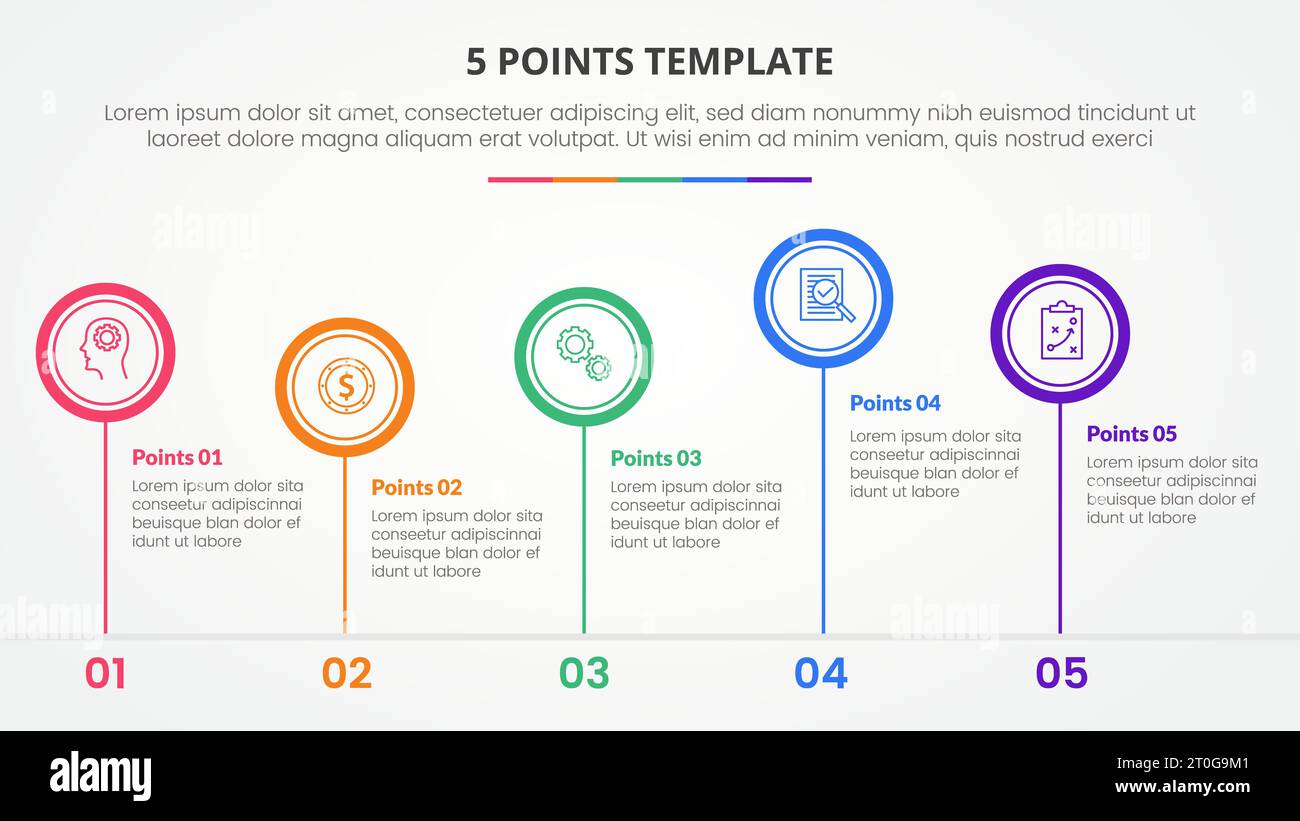 5 points stage template infographic concept for slide presentation with ...