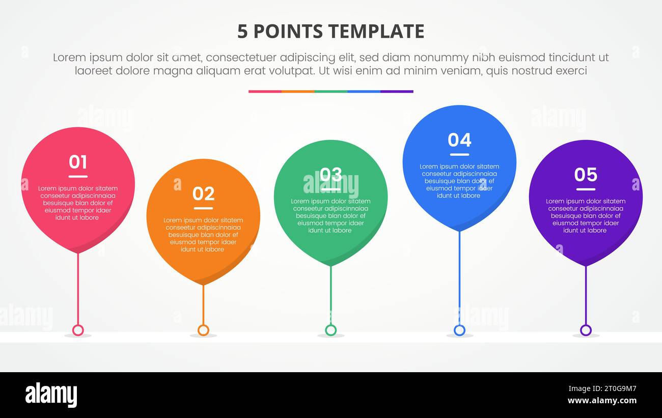 5 points stage template infographic concept for slide presentation with ...