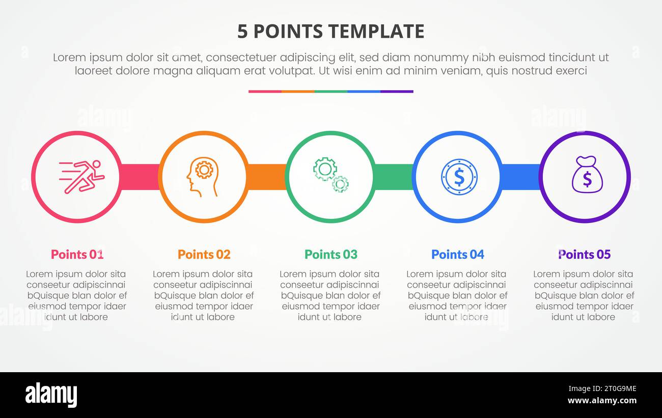 5 points stage template infographic concept for slide presentation with ...