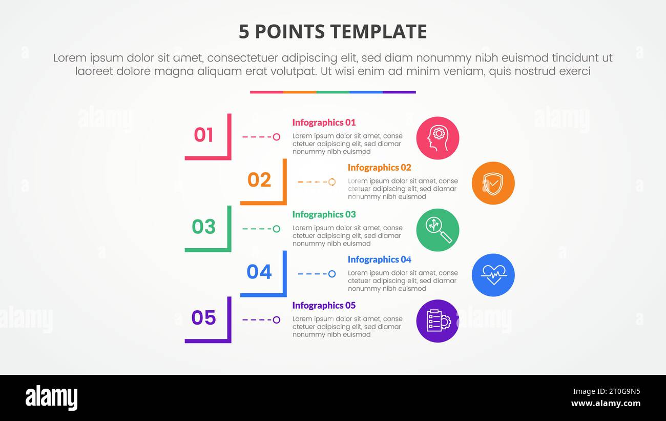 5 points stage template infographic concept for slide presentation with ...