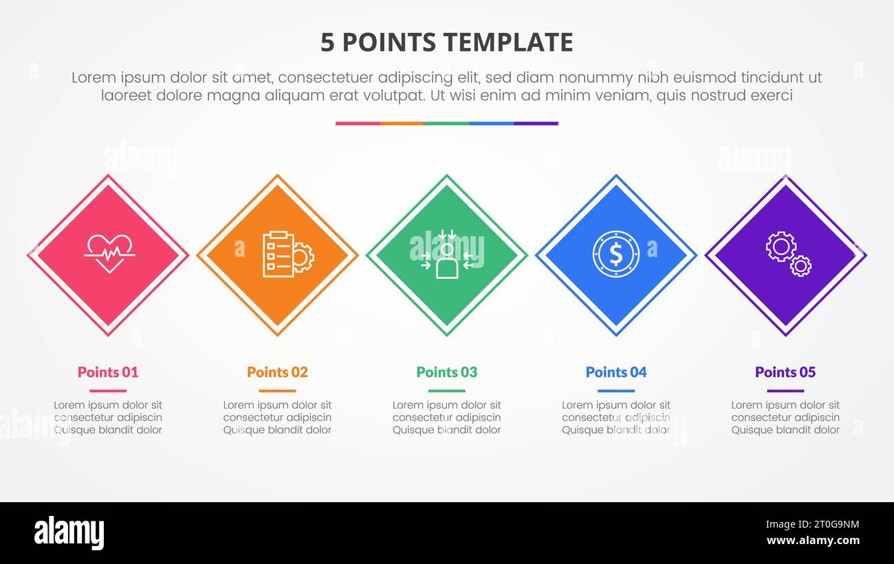 5 points stage template infographic concept for slide presentation with ...