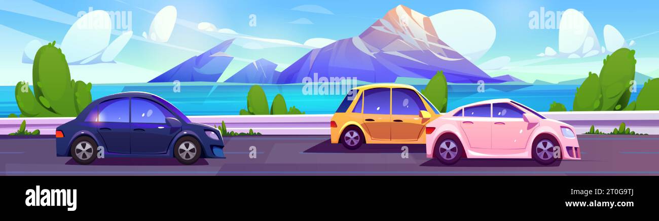 Cars driving in water Stock Vector Images - Alamy