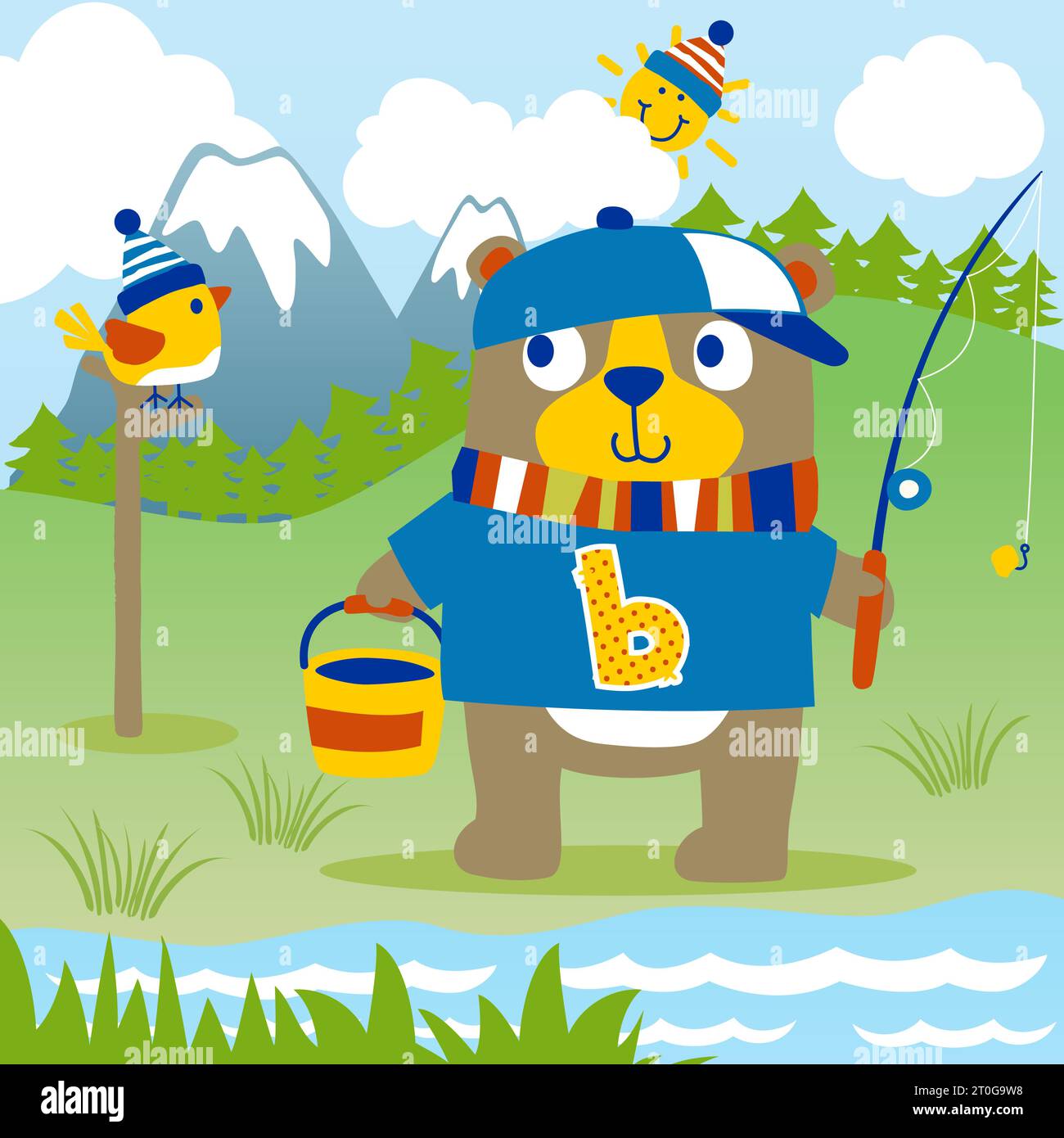 Bear behind tree Stock Vector Images - Alamy