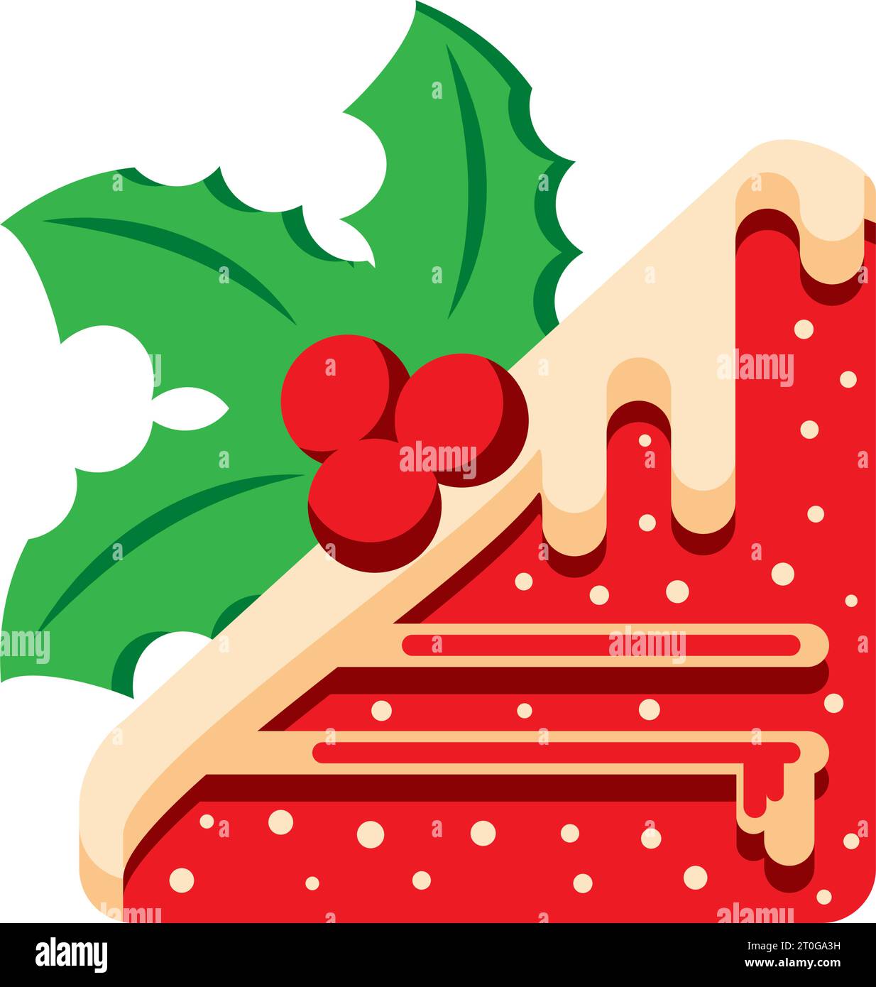Christmas cake slice decoration Stock Vector Images - Alamy