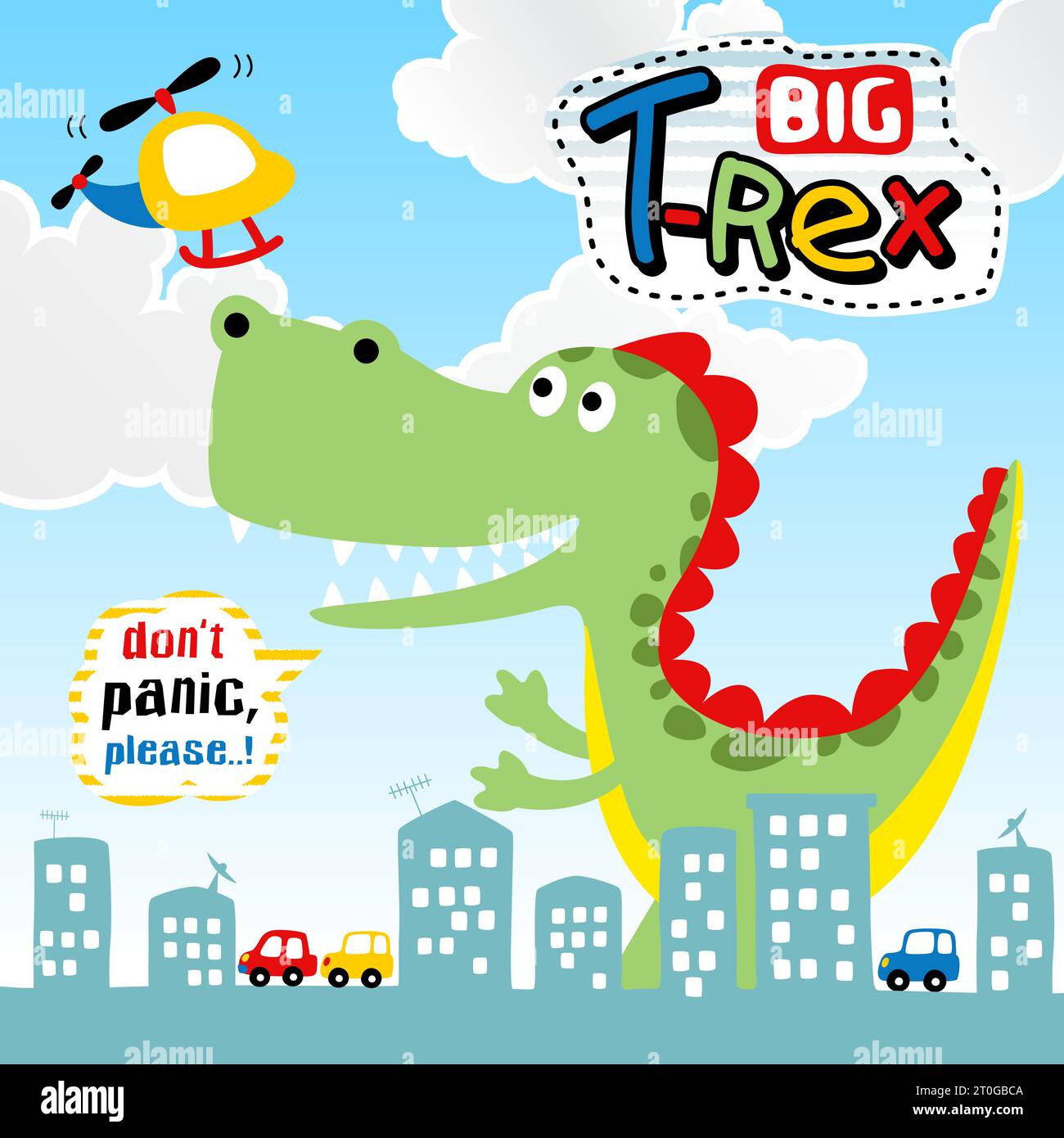 Giant monster in the city, vector cartoon illustration Stock Vector ...