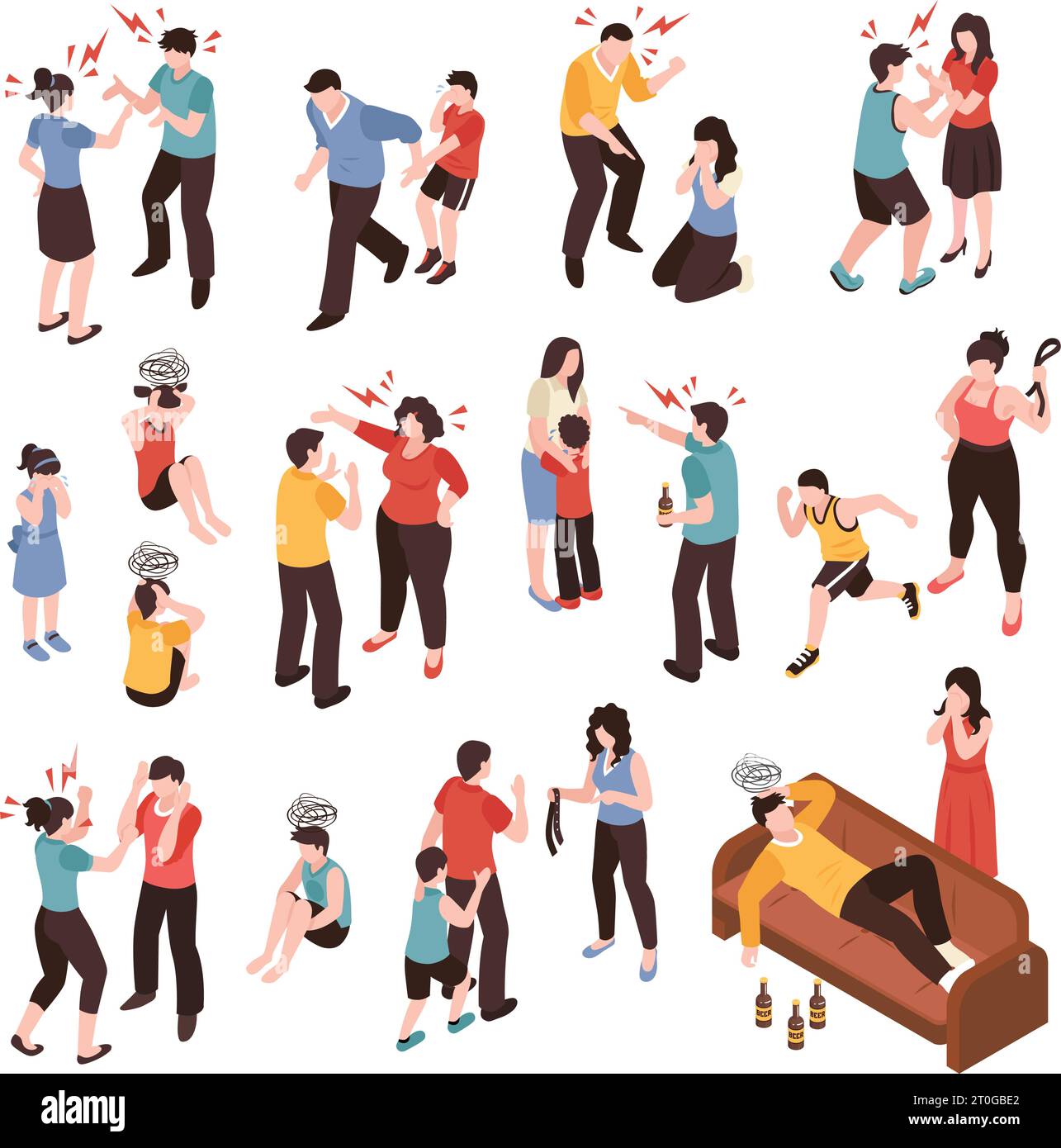 Man beating children Stock Vector Images - Alamy