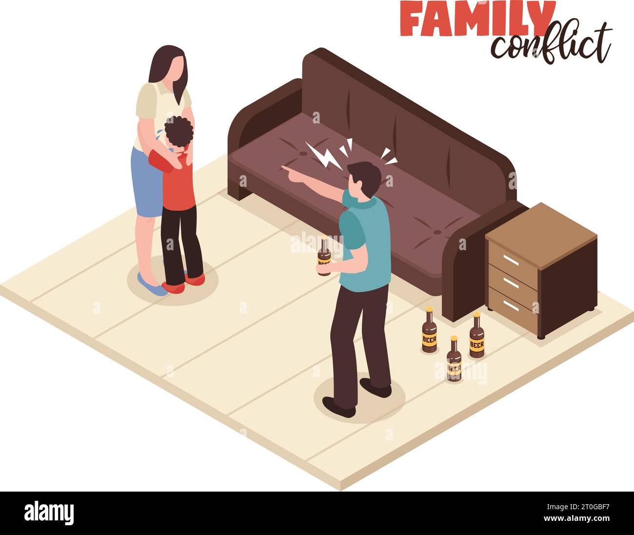 Man beating children Cut Out Stock Images & Pictures - Alamy