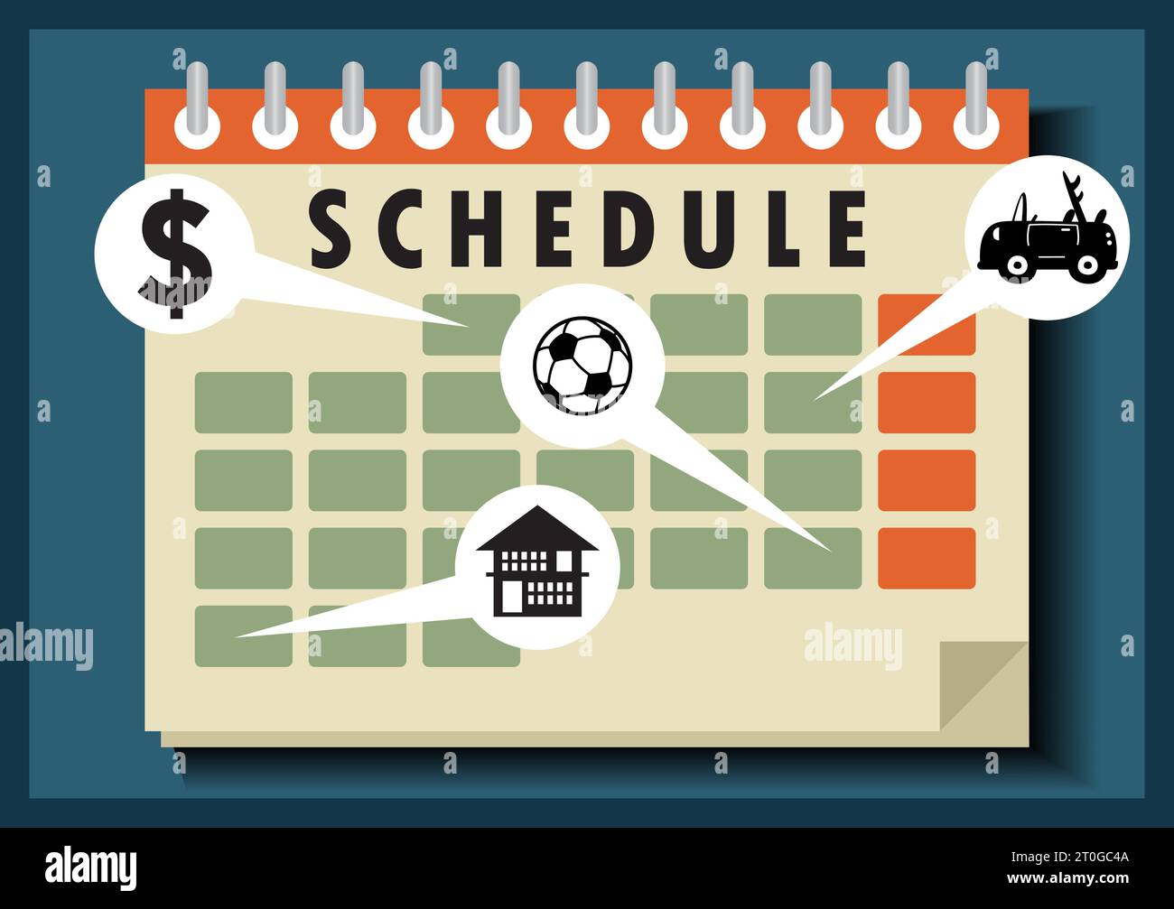 Calendar schedule vector cartoon illustration Stock Vector Image & Art ...