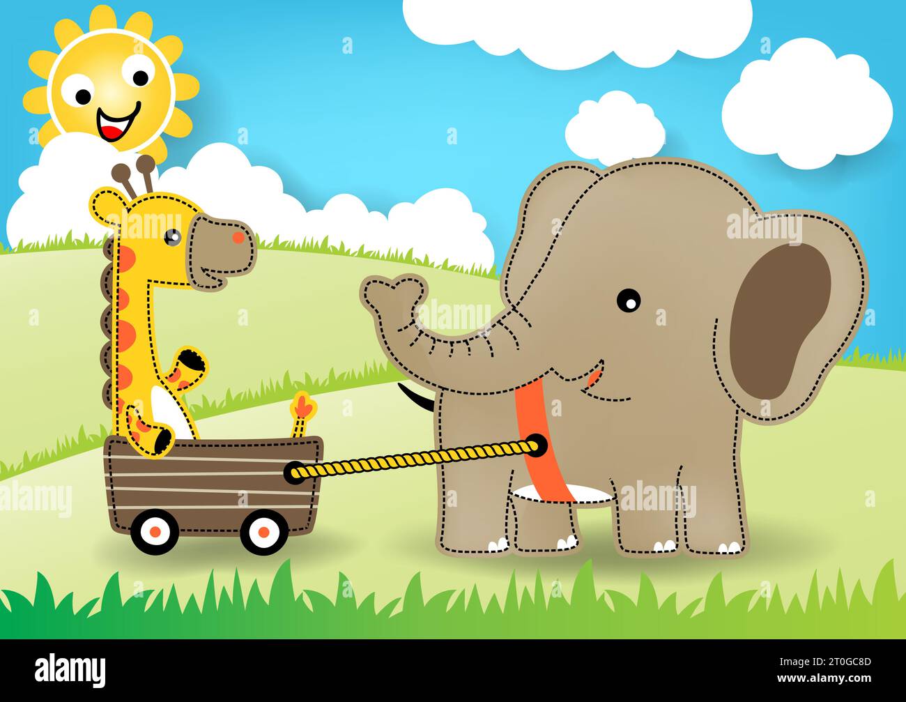 Elephant pulling grass Stock Vector Images - Alamy