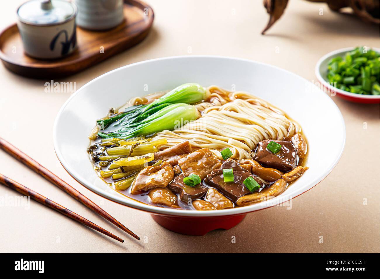 A bowl of Pork Intestines Noodles Stock Photo - Alamy