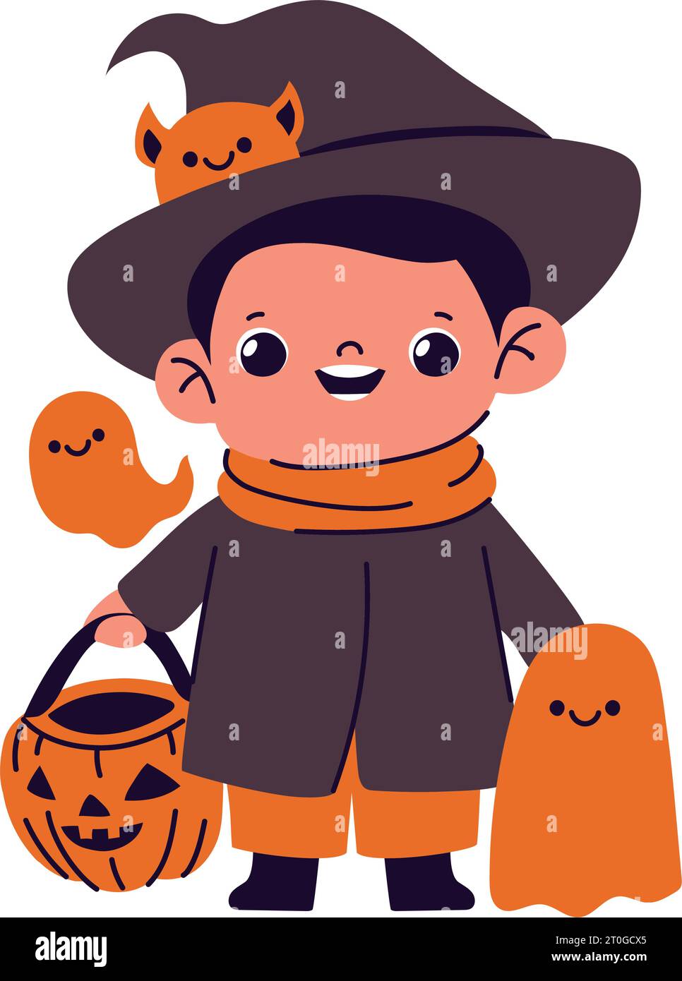 halloween boy dressed with ghosts Stock Vector Image & Art - Alamy