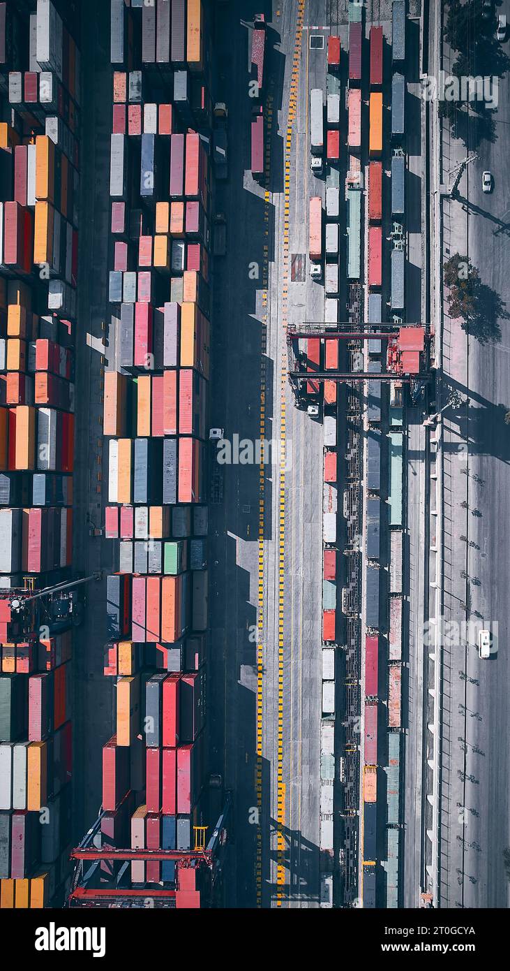 Cargo container warehouse Stock Photo - Alamy