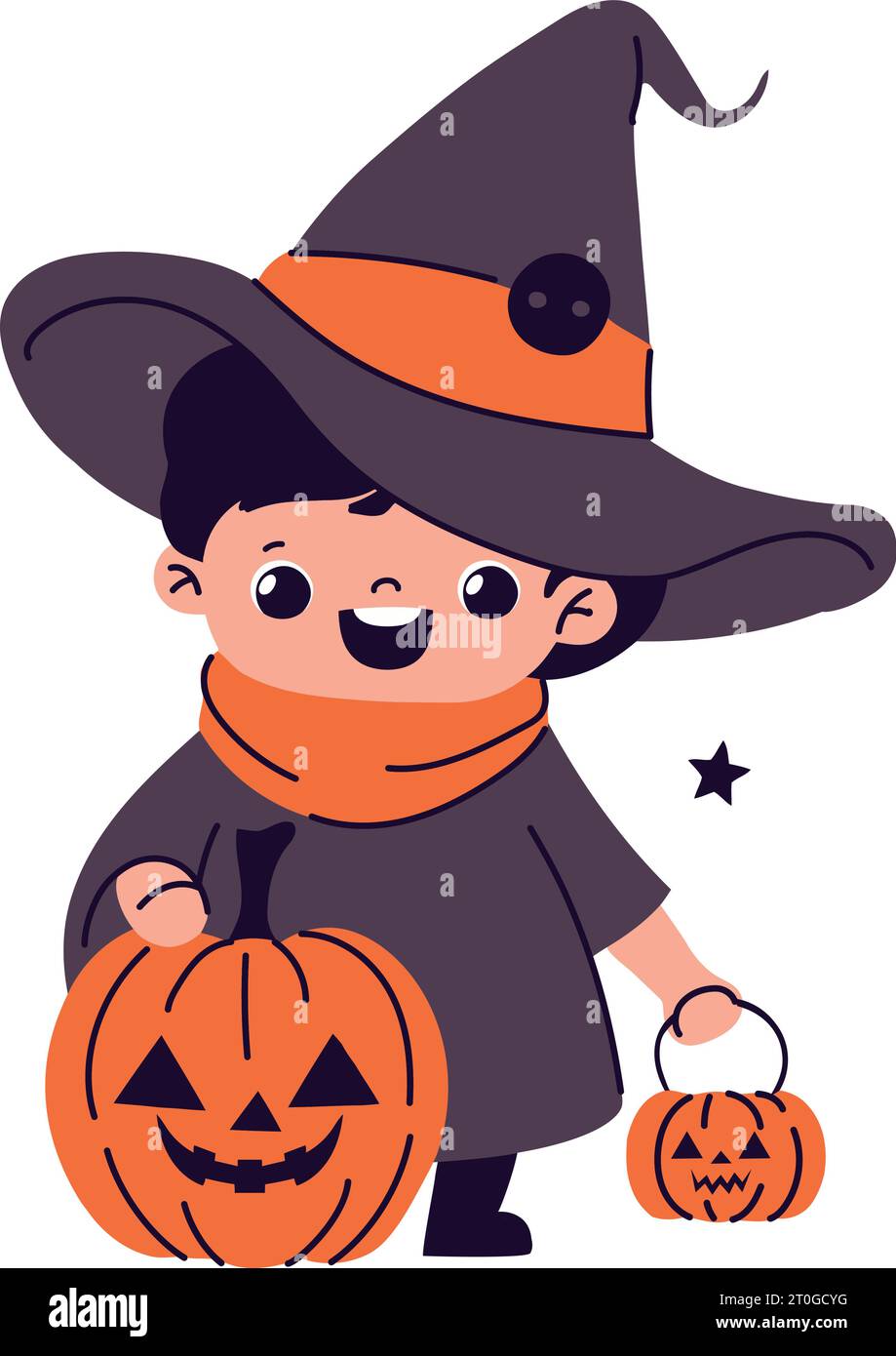 halloween boy dressed as a witch Stock Vector Image & Art - Alamy