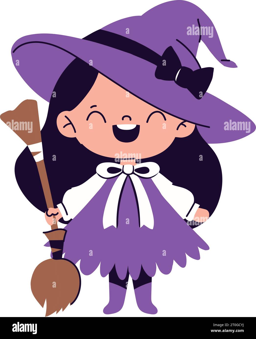 halloween girl dressed as a purple witch Stock Vector Image & Art - Alamy