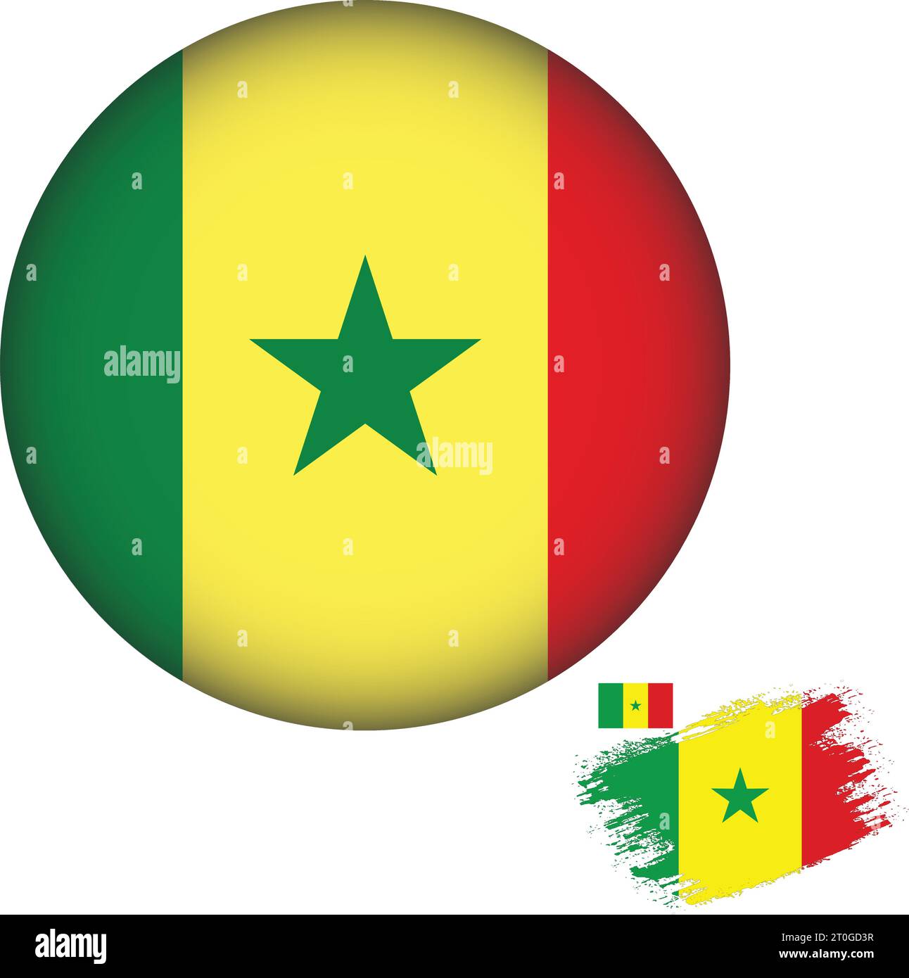 Senegal Flag Round Shape Stock Vector Image & Art - Alamy