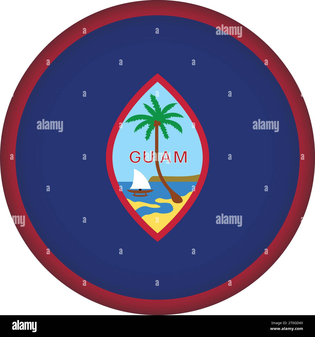 Guam Flag Round Shape Stock Vector Image & Art - Alamy