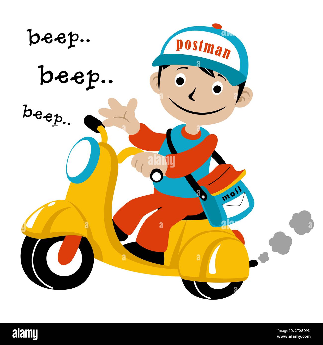 Postman riding scooter, vector cartoon illustration Stock Vector Image ... Postman riding scooter, vector cartoon illustration Stock Vector Image ...