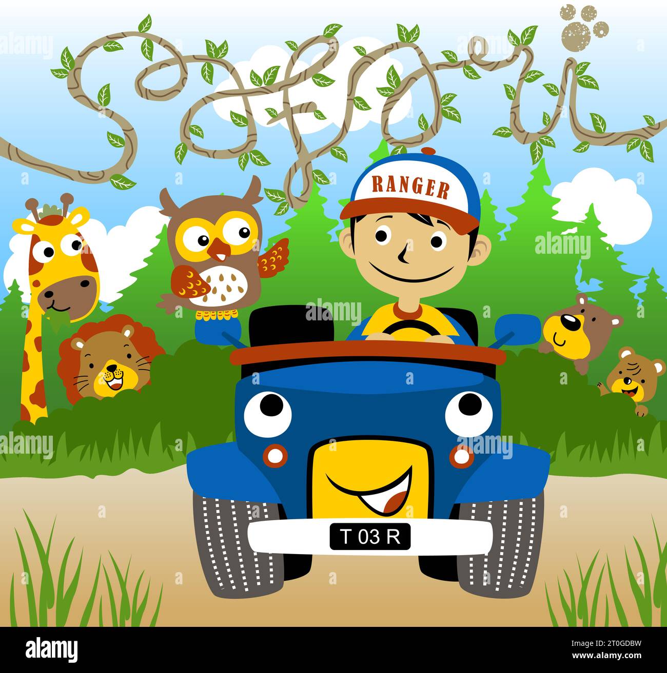 Little boy in jungle Stock Vector Images - Alamy