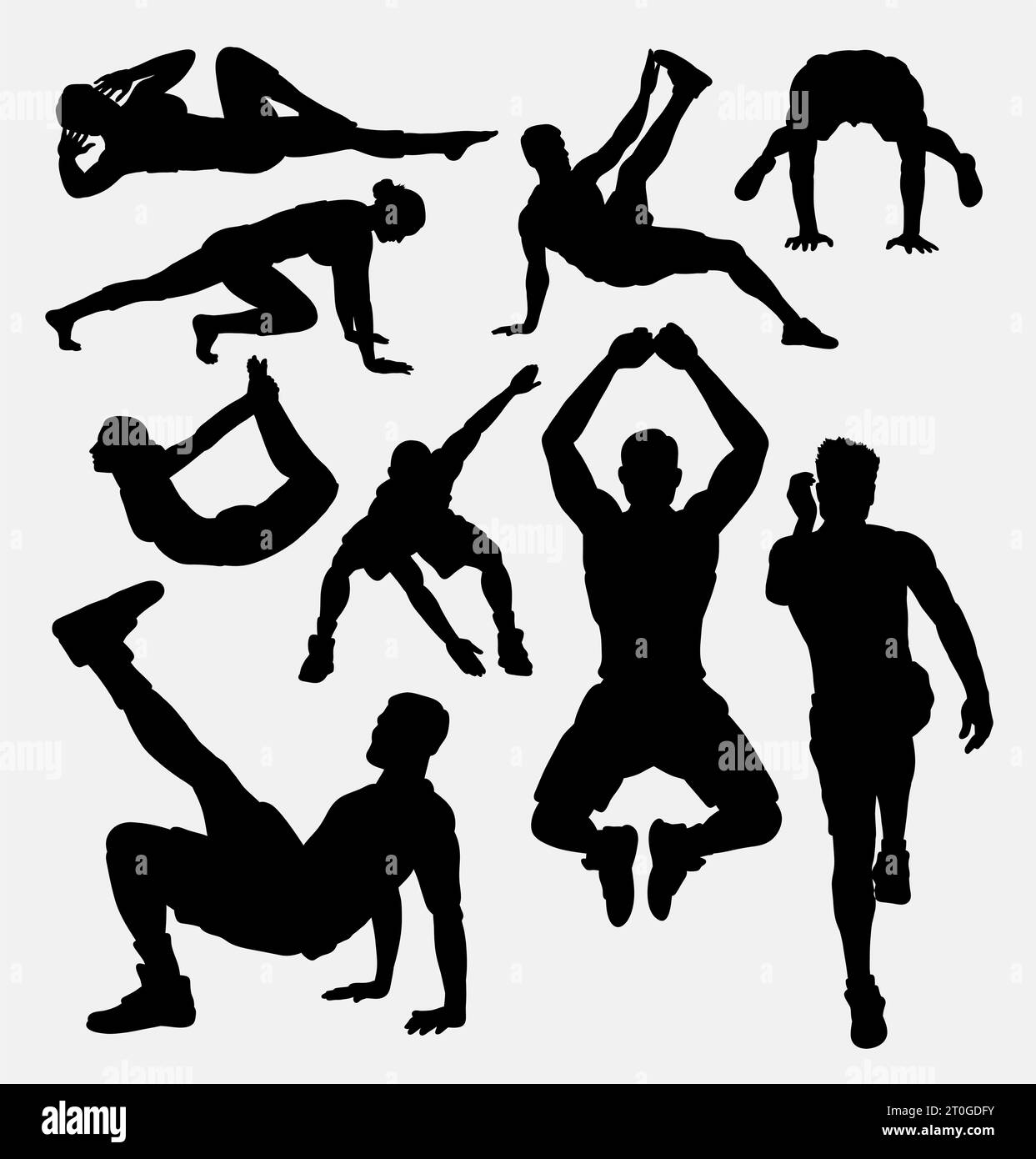 male and female sport training silhouette Stock Vector Image & Art - Alamy