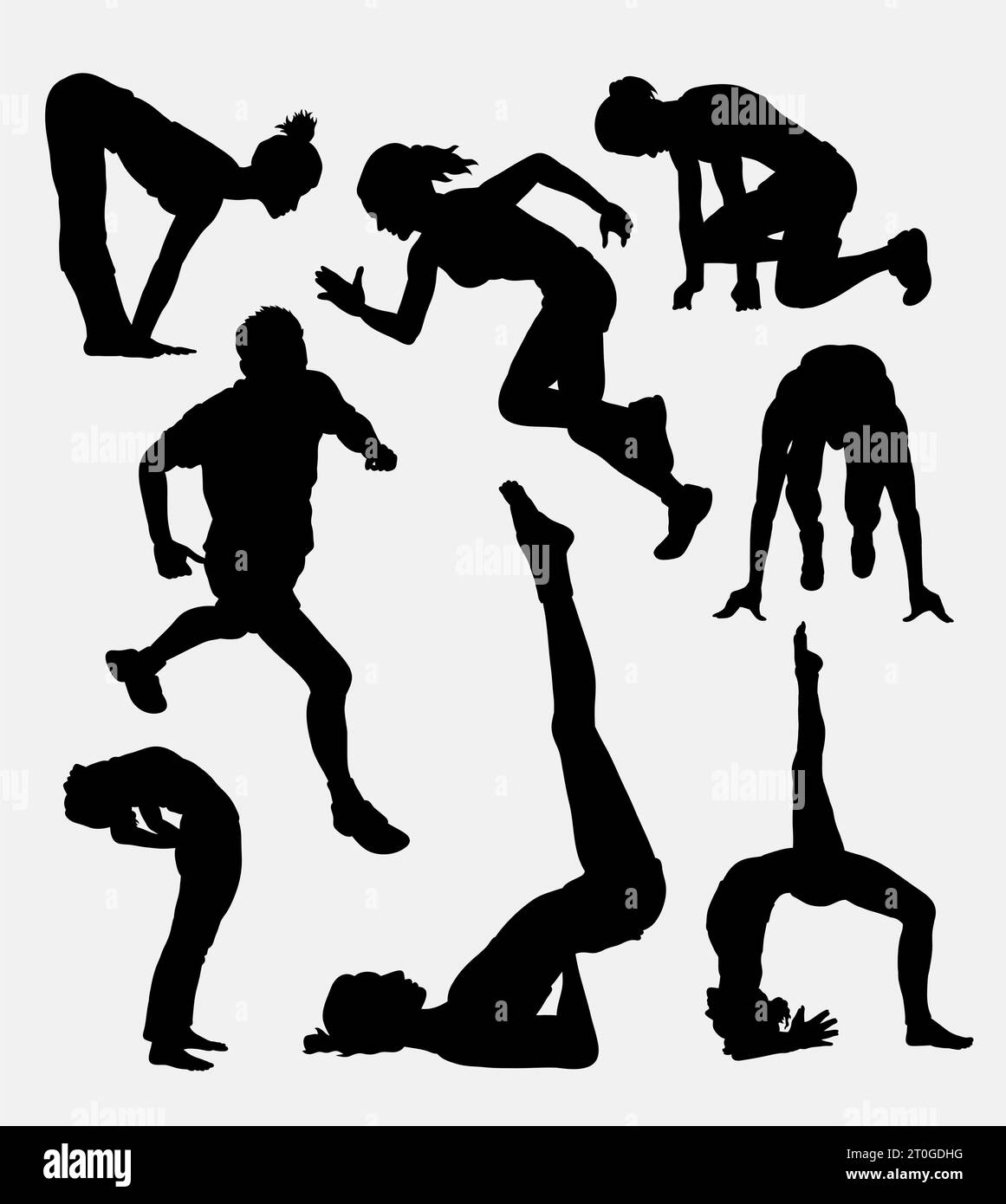 male and female sport action silhouette Stock Vector Image & Art - Alamy