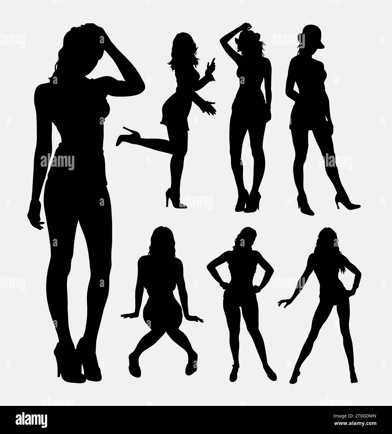 female model figure pose silhouette Stock Vector Image & Art - Alamy